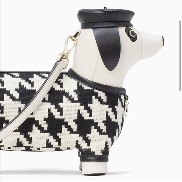 kate spade | Bags | Kate Spade Claude Dachshund Dog Houndstooth ...